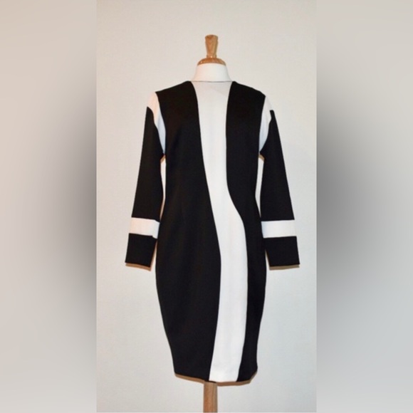 Monif C. | Dresses | Monif C Marcie Black And White Long Sleeve ...